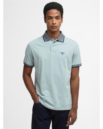 Barbour Leichtes Poloshirt aus Baumwolle mit Kontrastb&uuml;ndchen, Tailored Fit in