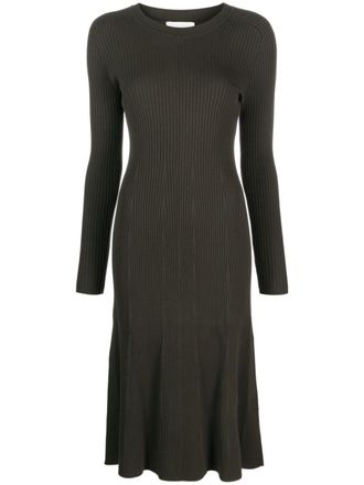 P.A.R.O.S.H. robe nervur&eacute;e &agrave; coupe mi-longue - Vert
