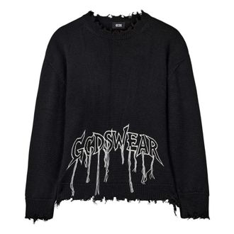 GCDS Rundhals-Strickpullover - - Knitwear - Herren - Schwarzk - M