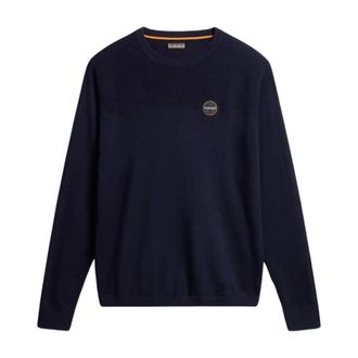 Napapijri Blauer Baumwoll-Rundhalsausschnitt Pullover - - Knitwear - Herren - Blau - XL