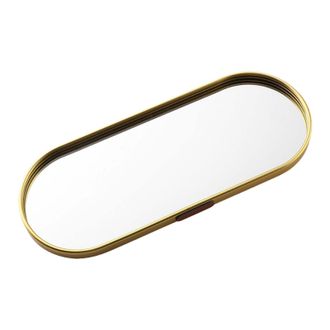 Generic Spiegeltablett, goldenes, oval, schick, minimalistisch, hochwertiges Premium-, Stabiler Bodenschutz, glitzernde Oberfl&auml;che, zeitgen&ouml;ssischer, Kunst de