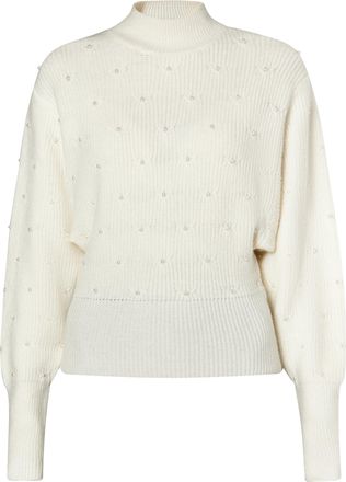Faina Strickpullover mit Perlen Damen Wollwei&szlig;