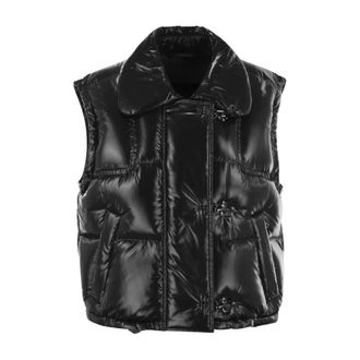 Fay Femme, Vestes, Noir, Taille: 38 FR Gilet Duvet Noir Matelassé Fermeture Éclair