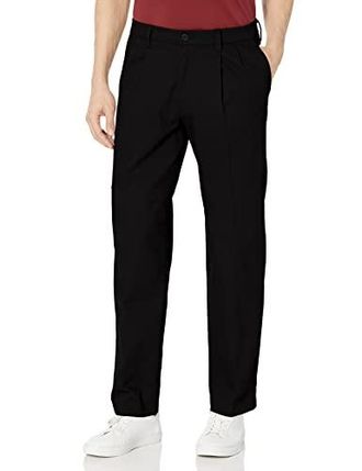 Dockers Pantalon en Coton Extensible pour Homme Coupe Classique Signature Lux Plissé (Standard et Grand et Grand), Noir, 44W x 30L
