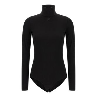 Courr&egrave;ges Jersey Mockneck Bodysuit - - Tops - Damen - Schwarzk - S