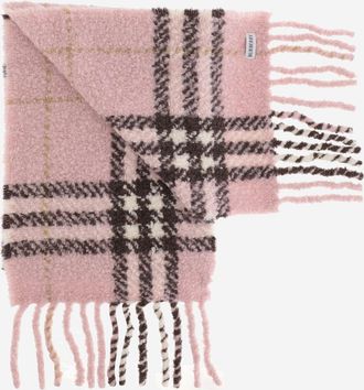 Burberry Check Alpaca-Wool Blend Scarf - Pink