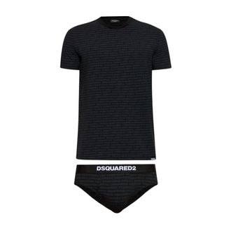 Dsquared2 Logo-Print T-Shirt und Slips Set - - Underwear - Herren - Schwarzk - L