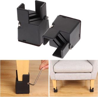 OSALADI Verstellbare M&ouml;bel Erh&ouml;hungen aus Robustem Kunststoff 10cm Hohe Betterh&ouml;hungen f&uuml;r Betten Sofas und Schreibtische rutschfeste M&ouml;belf&uuml;&szlig;e mit Bodenschut