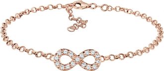 Elli Armband Damen Infinity Symbol mit Kristalle in 925 Sterling Silber rosé vergoldet