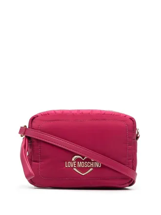 Love Moschino sac &agrave; bandouli&egrave;re &agrave; plaque logo - Rose