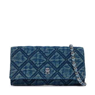 Tommy Hilfiger Handtasche Tommy Hilfiger Th Feminine Wallet Chain Denim AW0AW18903 Blau