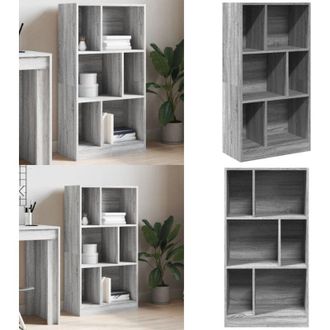 vidaXL Vidaxl - B&uuml;cherregal Grau Sonoma 57x28,5x107,5 cm Holzwerkstoff - Buche Regal - B&uuml;cherregal Grau - Wohnraumorganisation - Aufbewahrungsl&ouml;sung