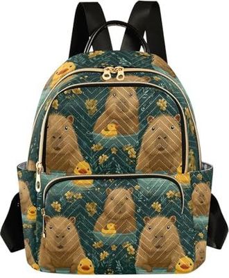 Mnsruu Mini sac à dos pour femme Capybara Duck - Petit sac à dos tendance décontracté, Multi1113, M