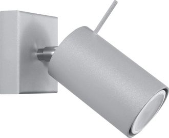 Sollux Lighting Ring Wandleuchte mit 1 Strahler - Lampe für Wohnzimmer und Esszimmer mit Verstellbarem Arm und Lichtrichtung - Leuchte für Flur 1 x 40 W - Stahl in Gr