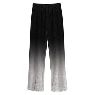 Generic Pantalon de pyjama en polaire pelucheuse pour femme - Pantalon &agrave; jambes larges pour femme - Pantalon de sport d&eacute;grad&eacute; - Pantalon dhiver chaud pour fem