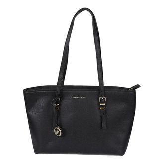 Michael Kors Schwarze Geh&auml;mmerte Lederhandtasche - - Bags - Damen - Schwarzk - ONE SIZE