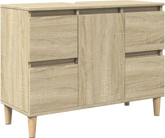 vidaXL Waschbeckenunterschrank Sonoma-Eiche 80x33x60 cm Holzwerkstoff Vidaxl