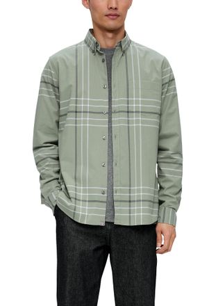s.Oliver Herren Hemd Langarm, Slim Fit Green S