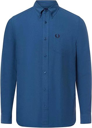 Fred Perry Homme, Chemises, Bleu, Taille: M Camicia Oxford