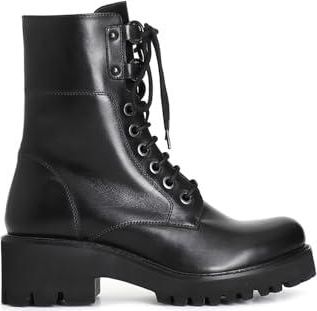 Caf&egrave;noir Bottines En Cuir &Agrave; Lacets, Pour Femme, Couleur Noir, Taille 37