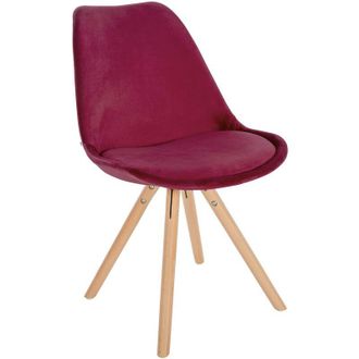 Clp Chaise Sofia Velvet Bordeauxrot, Nature (Rund)