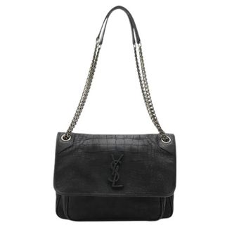 Saint Laurent Pre-owned Niki Medium Nubuck Chain Shoulder Bag Black - - Pre-owned - Damen - Schwarzk - ONE SIZE