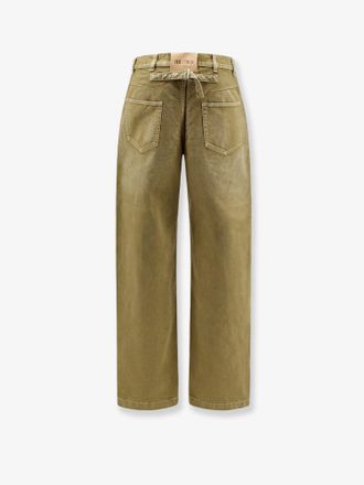 The Attico Womens Denim Jeans Faded Green Cotton