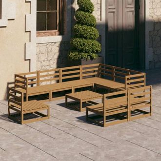 vidaXL 10-tlg. Garten-Lounge-Set Honigbraun Massivholz Kiefer Vidaxl