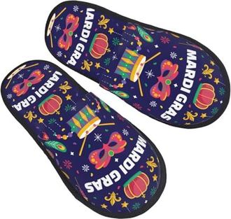 Generic Pantoufles Unisexes Joyeux Mardi Gras Imprimer Chaussons Femme Automne Hiver Lavable Chaude Pantoufles, Pour Mariage, Intérieur Extérieur, Femmes, M
