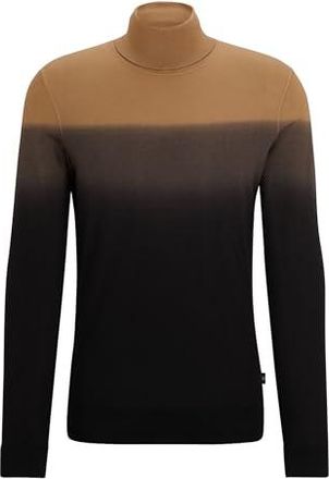 BOSS Hommes Mandato Pull en Laine Vierge et Soie à col roulé Effet dégradé