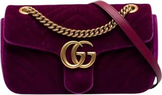 Gucci Sac bandouli&egrave;re matelass&eacute; en velours Pre-owned - Femme - Pre-owned - Violet - Taille: ONE Size