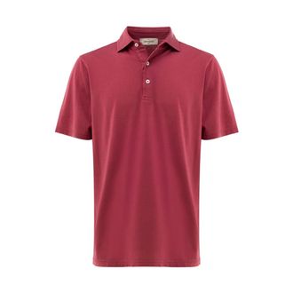 Gran Sasso Homme, Tops, Rouge, Taille: L Polo Classique Rouge Cerise en Coton Bio