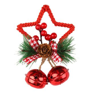 Lurrose Dekorativer Weihnachtsbaumglockenanh&auml;nger mit Sternform Festlicher H&auml;ngeschmuck aus Robustem Material f&uuml;r Bars und Wohnzimmer