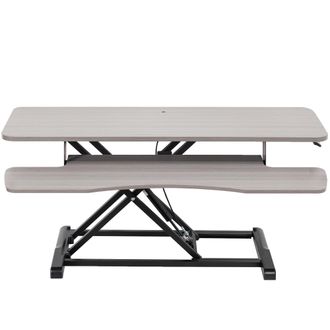 Vivo DESK-V036KG H&ouml;henverstellbarer Sitz-Steh-Konverter, verstellbare H&ouml;he, gro&szlig;es Tablett f&uuml;r Doppelmonitor und Laptop, K-Serie