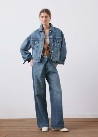 Mango Veste jean poches bleu moyen - Femme - XS - MANGO