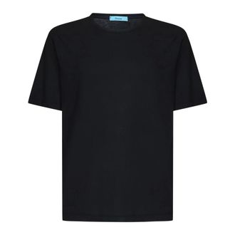 Drumohr Homme, Tops, Noir, Taille: M Tee-shirt col rond noir pour homme