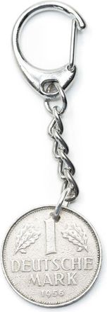 Miniblings 1 DM Deutsche Mark Schl&uuml;sselanh&auml;nger BRD M&uuml;nze M&uuml;nzen silber - Handmade Modeschmuck I Anh&auml;nger Schl&uuml;sselring Schl&uuml;sselband Keyring