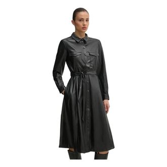 Oui Hemdkleid mit G&uuml;rtel - - Dresses - Damen - Schwarzk - XS