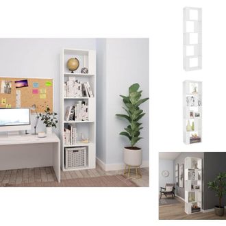 vidaXL Vidaxl - B&uuml;cherregal/Raumteiler Wei&szlig; 45x24x159 cm Holzwerkstoff - B&uuml;cherregal - Regal - Holzm&ouml;bel - Wei&szlig;es M&ouml;belst&uuml;ck - Aufbewahrungssystem
