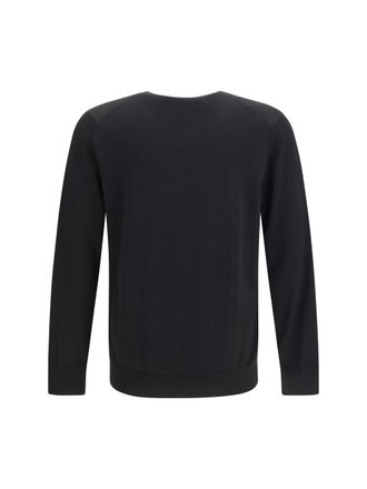 Loro Piana Mens Sweater Virgin Wool Black Fleece (ovis Aries)