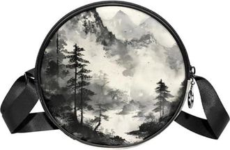 Generic Sac &agrave; bandouli&egrave;re Circle pour femme, petit sac &agrave; bandouli&egrave;re avec fermeture &eacute;clair et bretelles r&eacute;glables style d&eacute;contract&eacute; pour femmes et filles