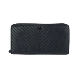 Chanel Portefeuille long vintage doccasion (bi-pli) - Femme - Pre-owned - Noir - Taille: ONE Size