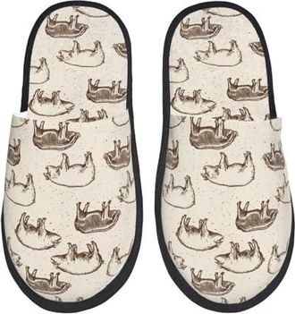 Generic Pantoufles Unisexes Animal De Dessin Animé Dessiné À La Main Chaussons Automne Hiver Adultes Pantoufles Pour Invités, Pour Intérieur Extérieur, Femmes