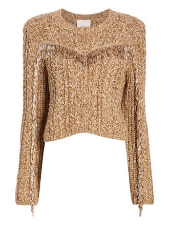 Cinq à Sept Lisabeth Pullover mit Fransen - Nude