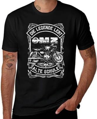 Generic Alte Schule MZ M&auml;nner und Herren T-Shirt | DDR Motorrad Nostalgie Moped Ossi, Style noir, 6XL