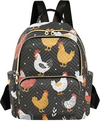 Mnsruu Mini sac à dos pour femme - Motif poulet et animaux de la ferme - Petit sac à dos tendance - Sac à dos décontracté, Multi252, S