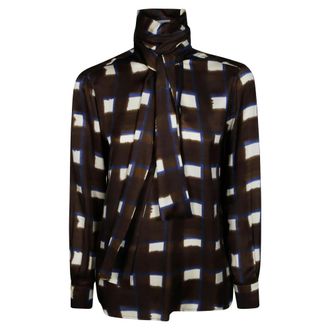 Incotex Camicia Sciarpa Quadro - - Blouses & Shirts - Damen - Braun - S