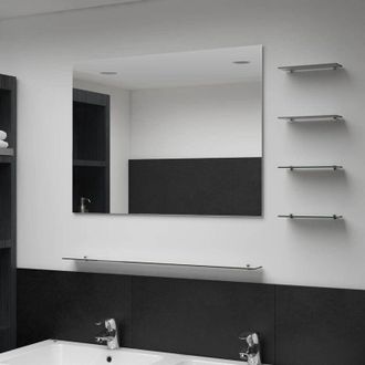 vidaXL vidaXL Wandspiegel mit 5 Ablagen Silbern 80&times;60 cm