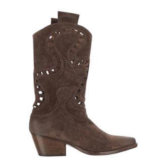 Sartore Wildlederstiefel mit Cut-Out-Details - - Shoes - Damen - Braun - 37 1/2 EU
