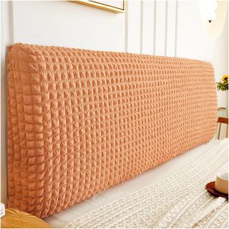 Generic Hochdehnbarer Kopfteilbezug Jacquard-Muster, Weicher Elastischer Staubdichter Kopfteil-Schutzbezug, Waschbarer Dekorativer Kopfteilbezug Schlafzimmer 